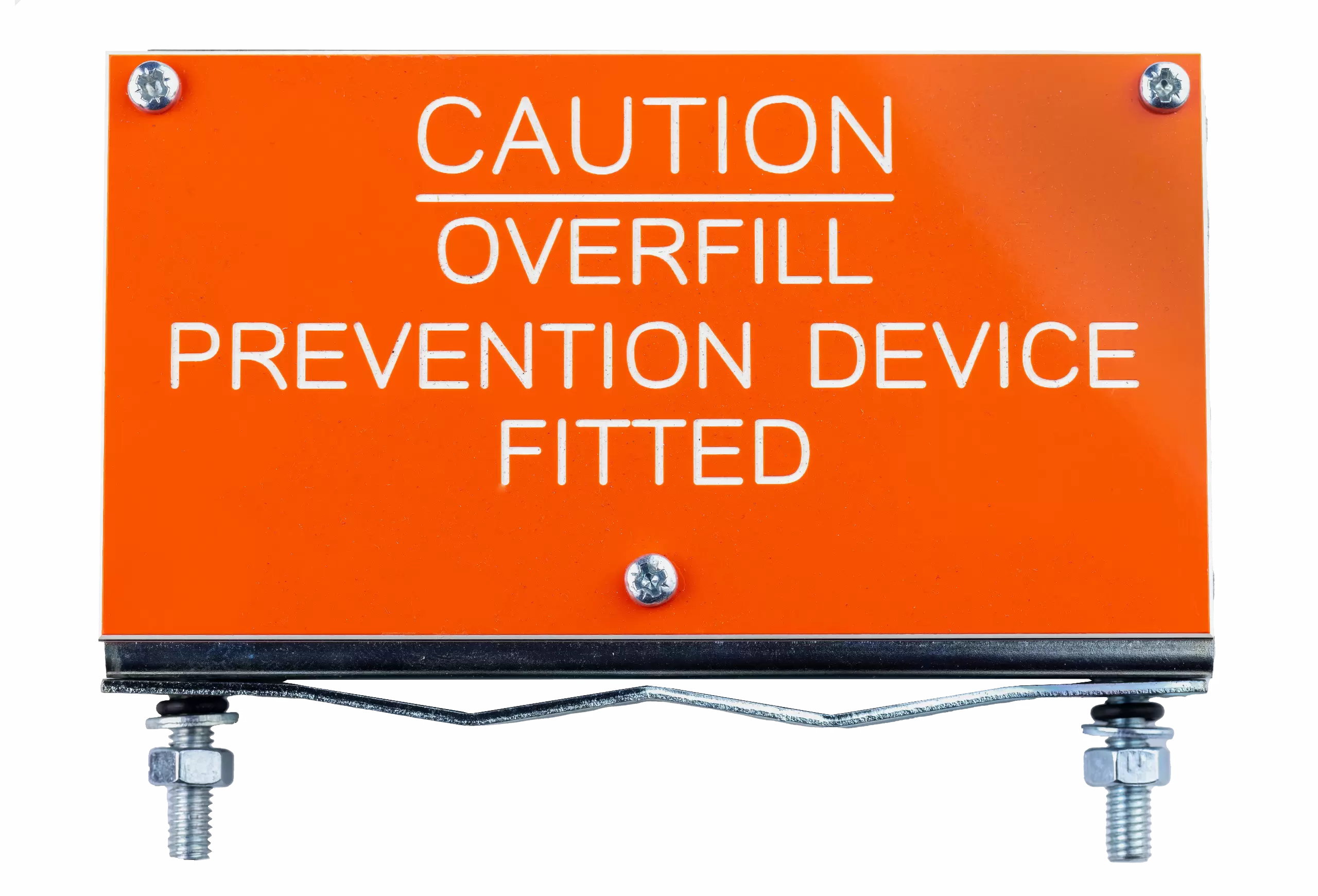 Caution over fill fitted sign