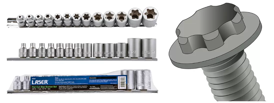 laser 8797 low profile torx sockets for bmw mercedes nissan jaguar ...