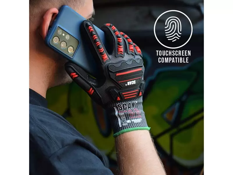 Scan - SCAGLOCIMXL - Nitrile Palm Impact Cut D Gloves - XL (Size 10)