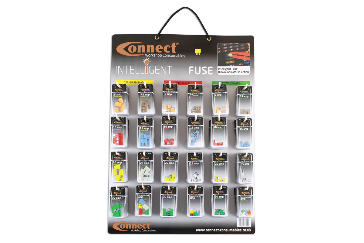 Connect - 37130 - LED Blade Fuse Wall Rack with Fuses | 5018341371302