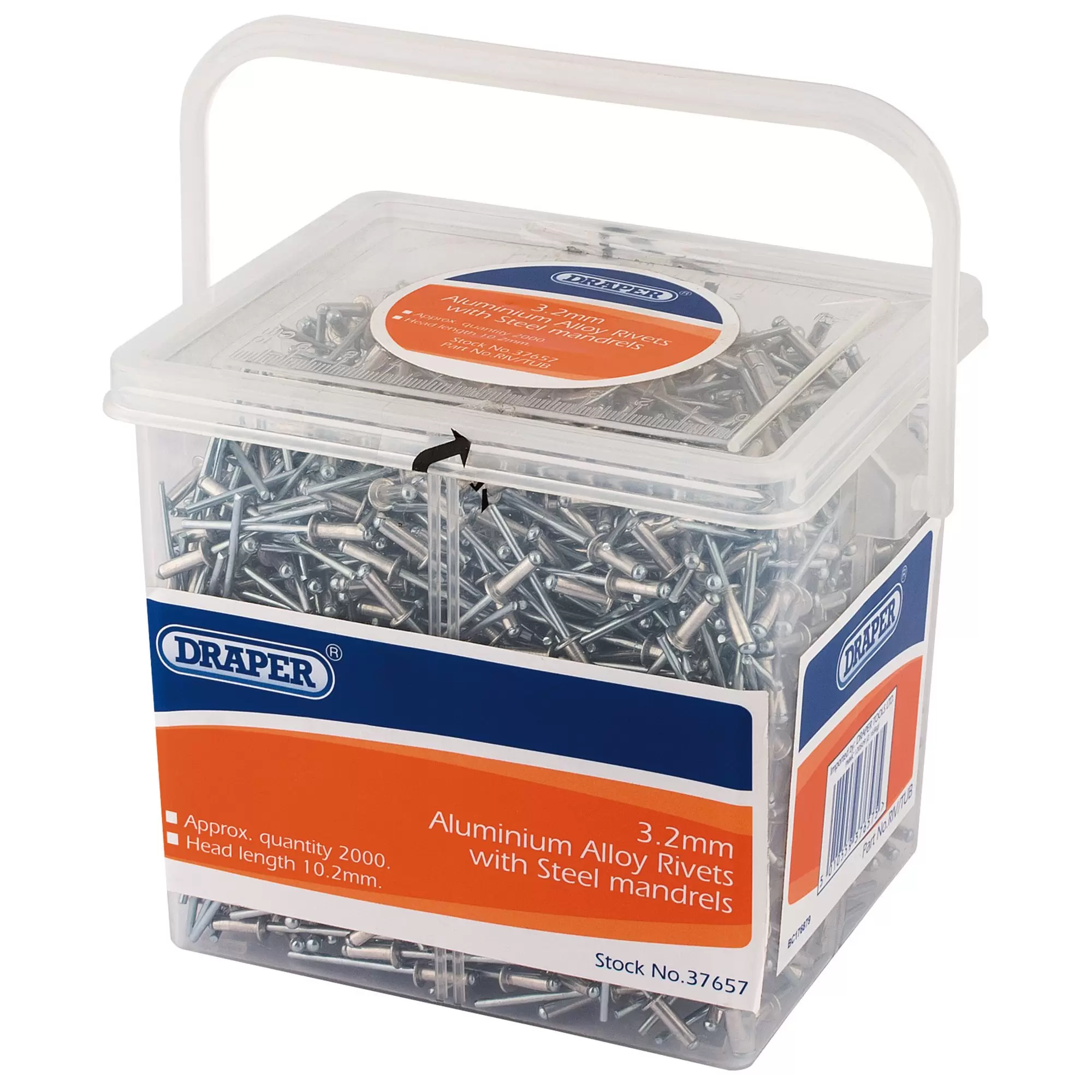 Draper Tools - 37657 - Blind Rivets, 3.2 x 10.2mm (Tub of 2000 ...