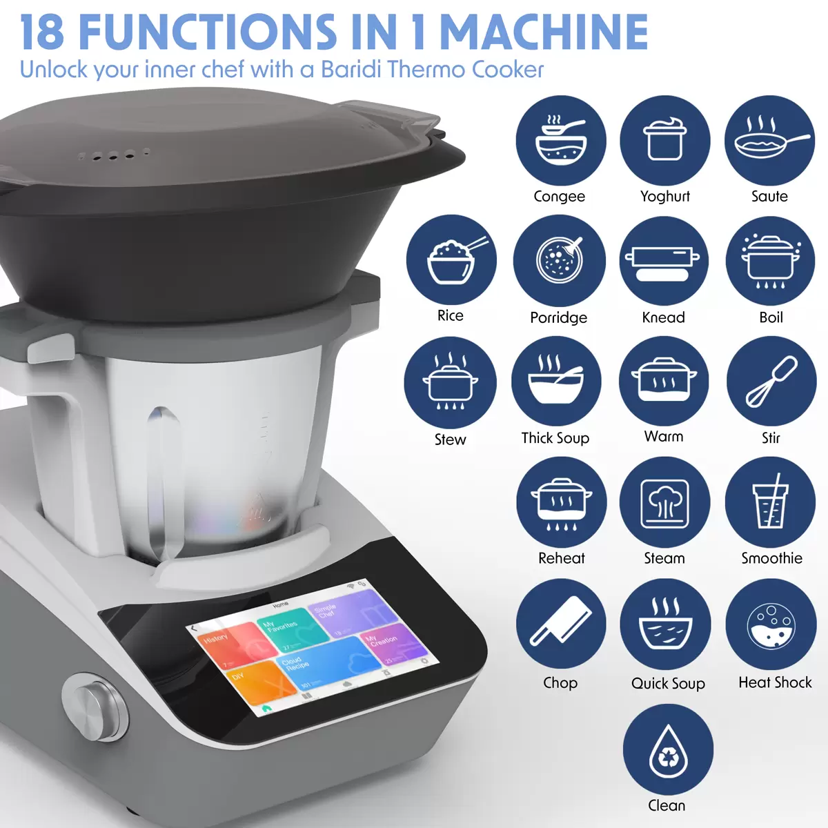 DH189 Baridi Smart Thermo-Cooker with 7" Touchscre...
