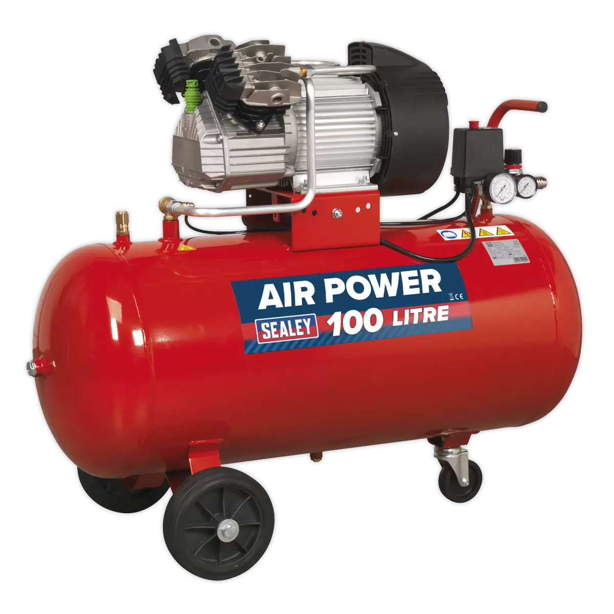 Sealey SAC10030 Air Compressor 100L V-Twin Direct Drive 3hp