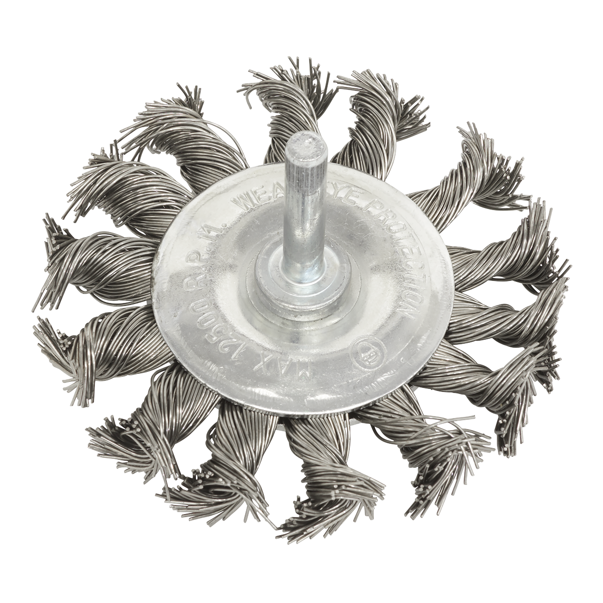 Sealey - TKFBS75 - 75mm Twist Knot Flat Wire Wheel with 6mm Shaft ...